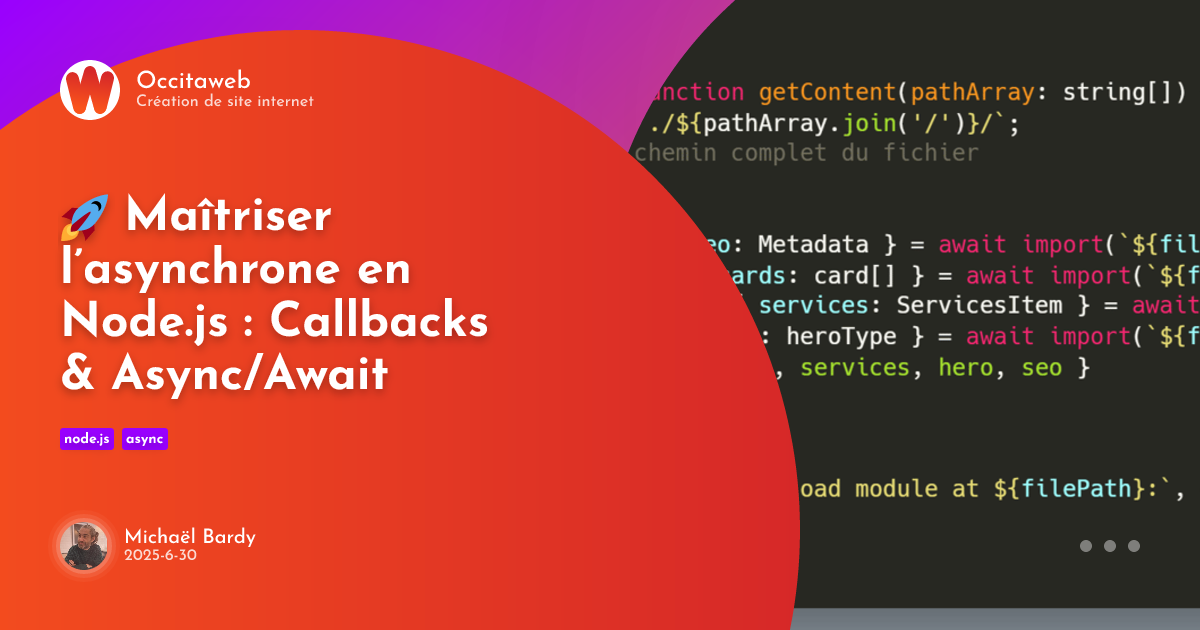 🚀 Maîtriser l’asynchrone en Node.js : Callbacks & Async/Await